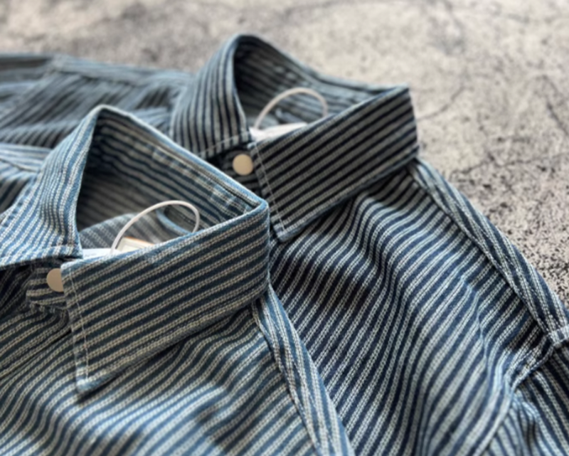 American vintage striped denim shirt V0398 – VELOCITY LABEL
